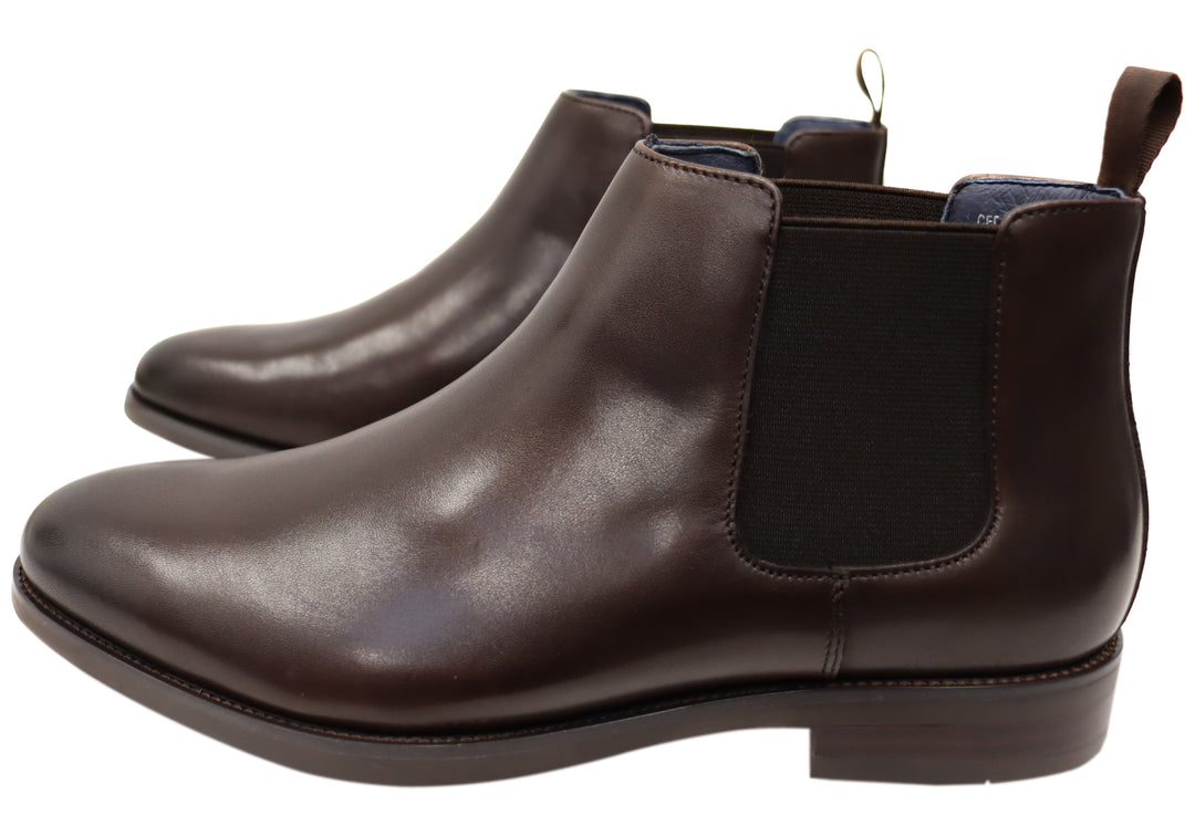 Florsheim Mens EEE Triple Wide Leather Ceduna Plain Toe Chelsea Boots ...