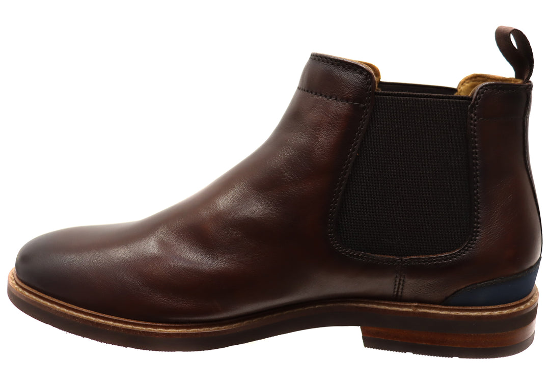 Florsheim Mens EEE Wide Leather Highland Chelsea Plain Toe Gore Boots ...