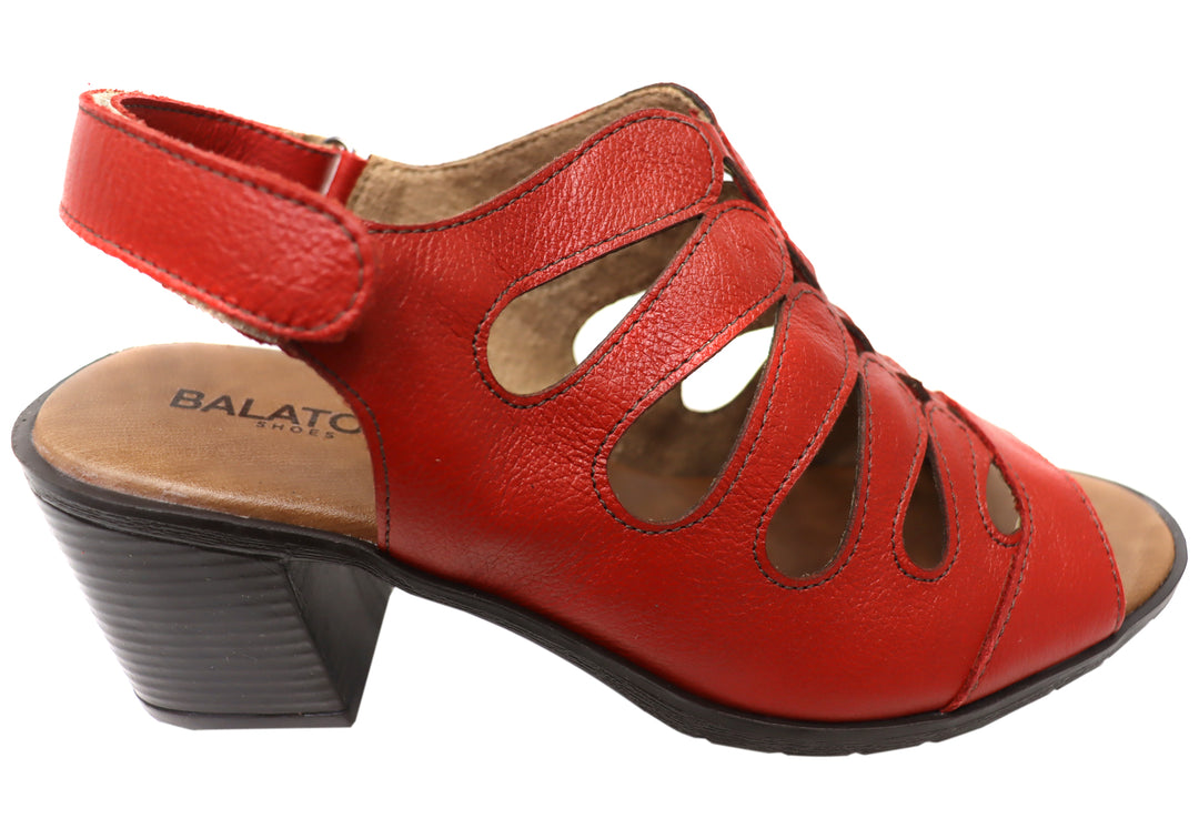 Balatore Cecillia Womens Comfort Brazilian Leather Mid Heel Sandals ...