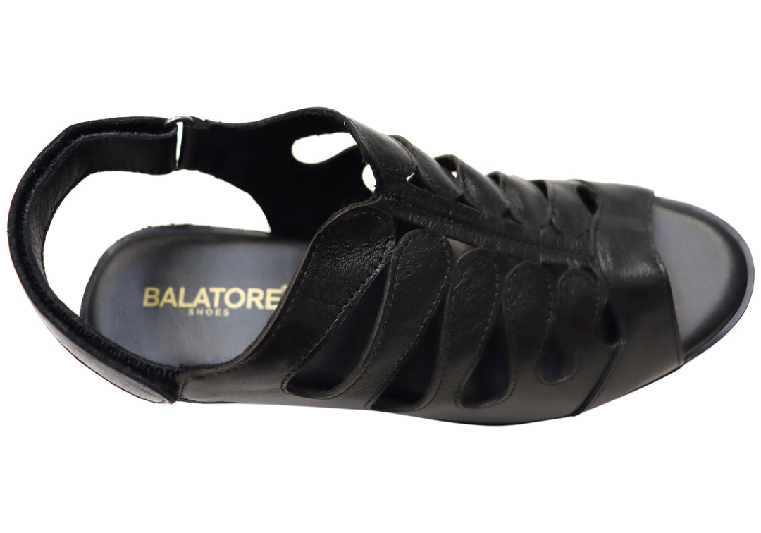 Balatore Cecillia Womens Comfort Brazilian Leather Mid Heel Sandals ...