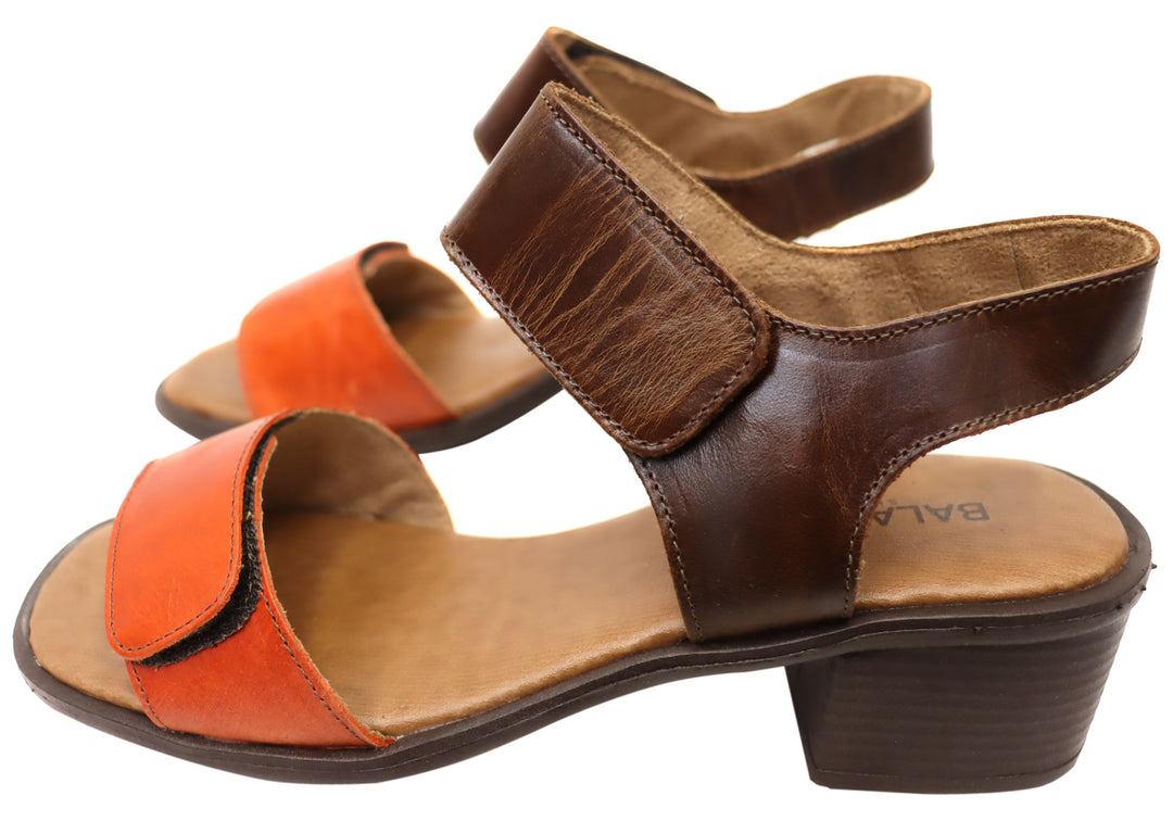 Balatore Sally Womens Leather Low Heel Sandals – Brand House Direct