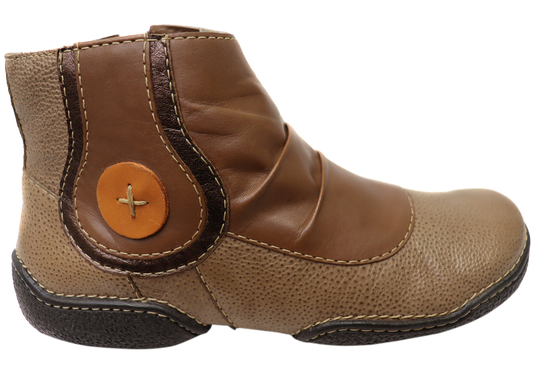 J Gean Luna Womens Leather Ankle Boots – Brand House Direct