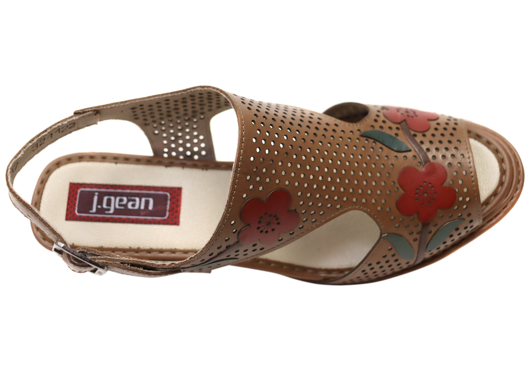 J Gean Simone Womens Leather Heels Sandals – Brand House Direct