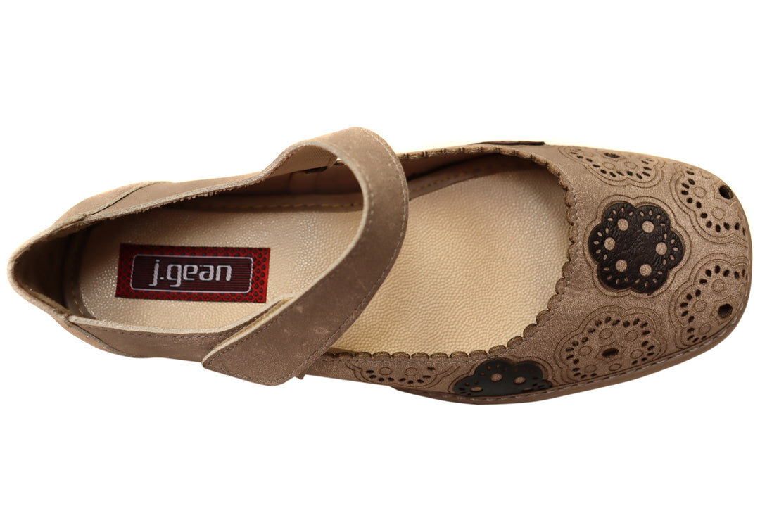 J Gean Creation Womens Leather Low Heel Shoes – Brand House Direct